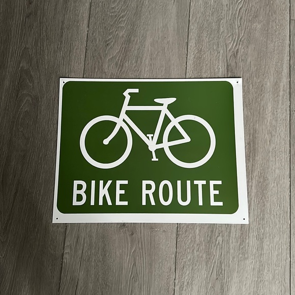 bike | Accents | Bike Route Sign Green And White | Poshmark